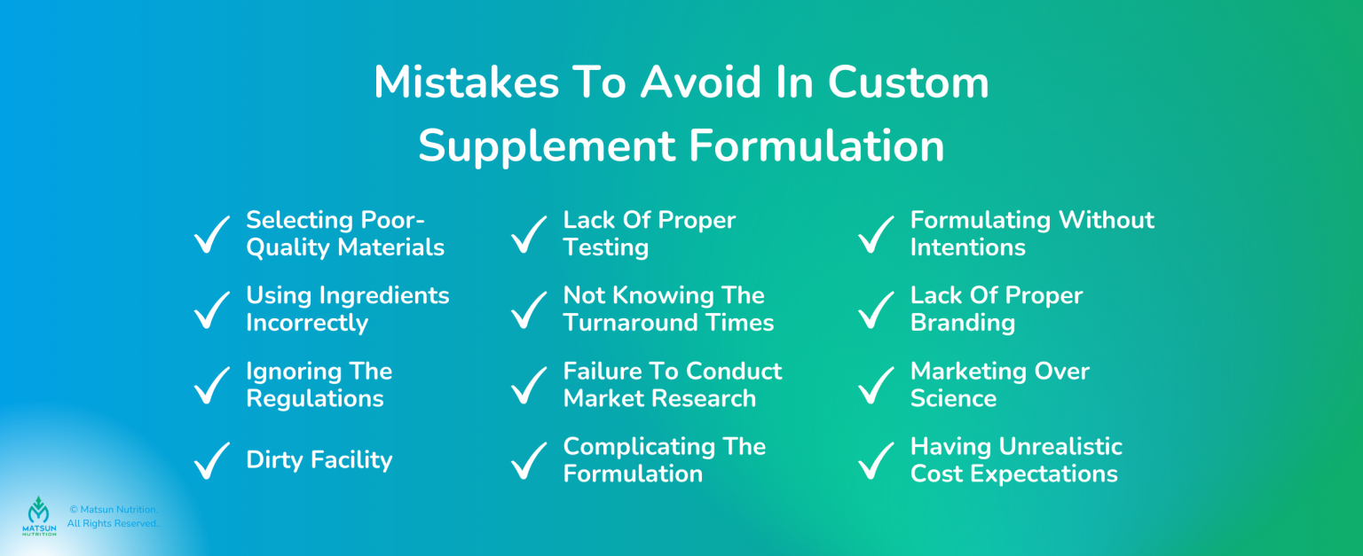 Custom Supplement Formulation, 12 Costly Mistakes To Avoid