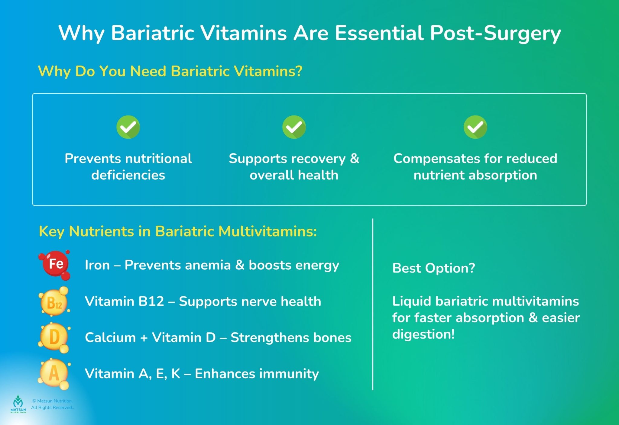 Best Bariatric Vitamins After Surgery: Complete Guide | Matsun